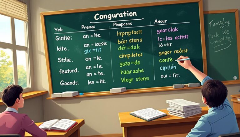 Utilisez le tableau des terminaisons de conjugaison pour améliorer ...
